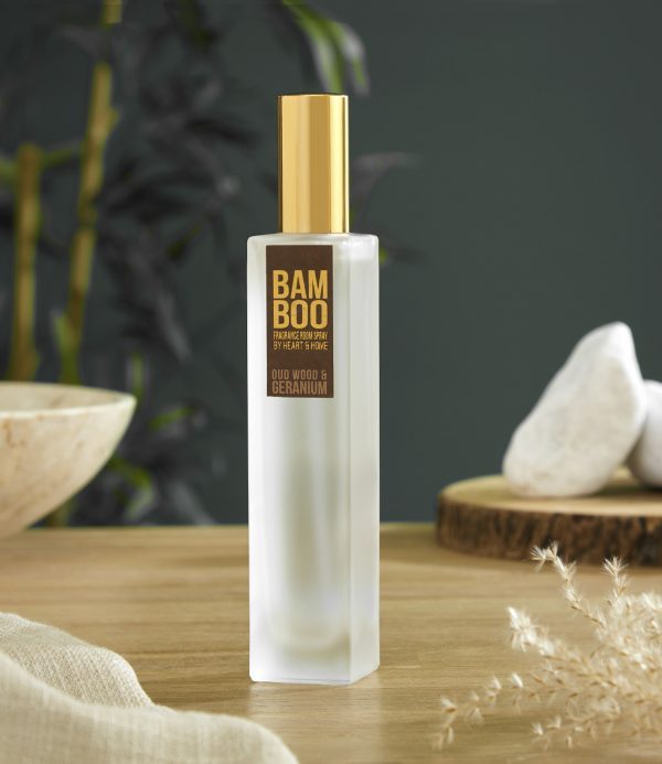Bamboo Fragrance Spray – Oud Wood & Geranium – Anushka's Gift Site